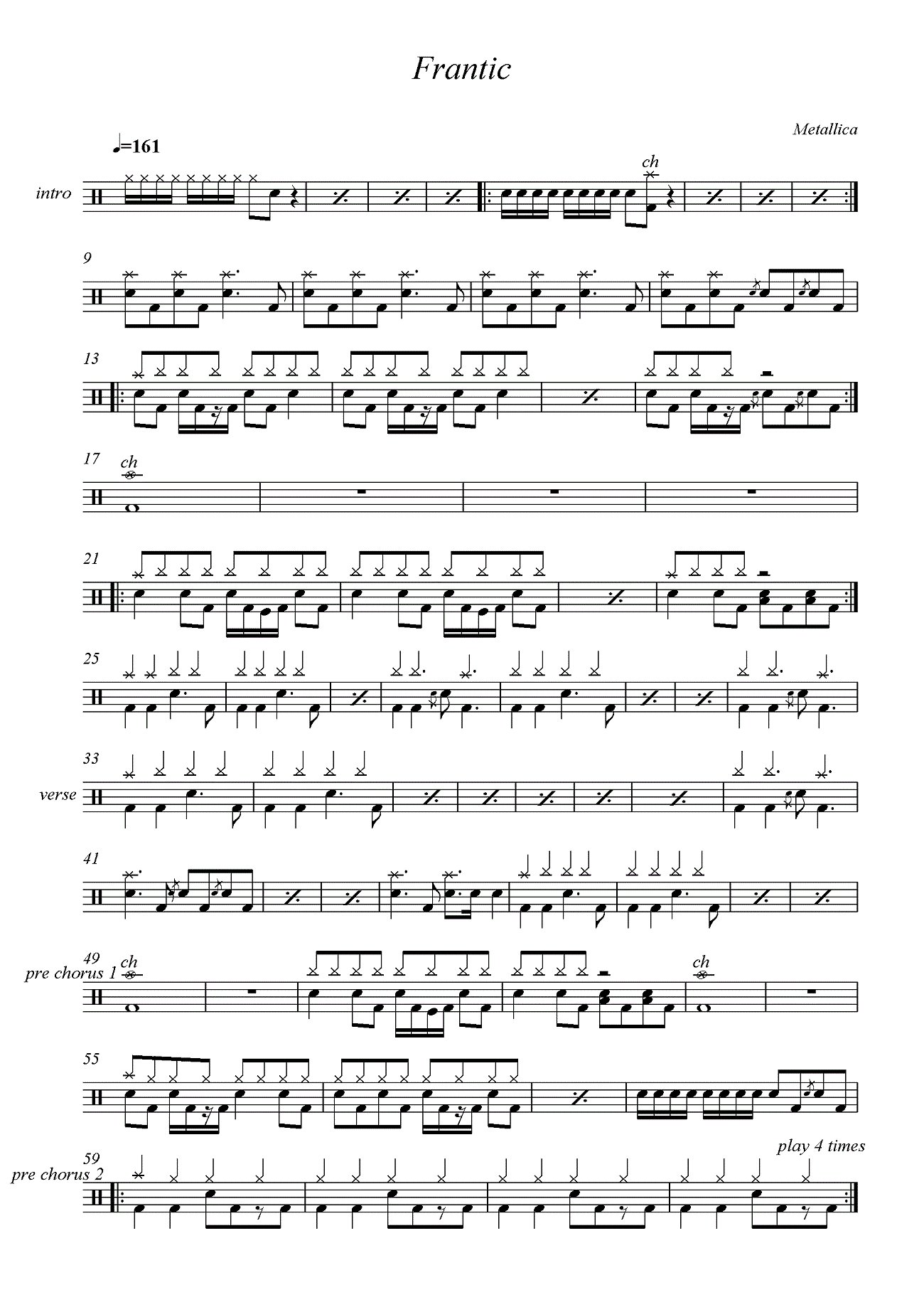 Frantic吉他谱,原版歌曲,简单未知调弹唱教学,六线谱指弹简谱2张图 - 吉他简谱 - 吉他世界